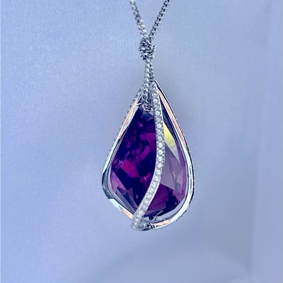 Swarovski | Jewelry | Authentic Swarovski Crystal Purple Necklace ...